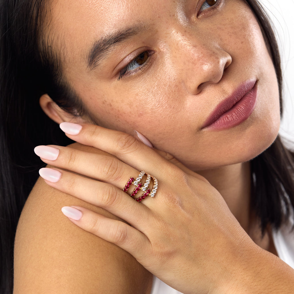 LOLA TRIPLE RING (Ruby) – Melissa Kaye