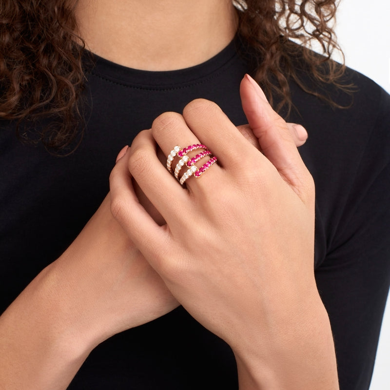 LOLA TRIPLE RING (Ruby) – Melissa Kaye